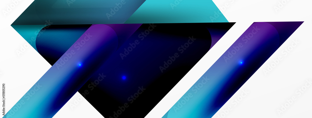 Dynamic 3d geometric abstract background. Triangles and other simple ...