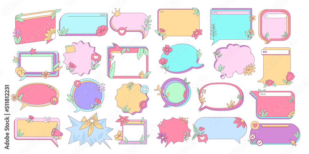 Isolated Vintage Retro Social Media templates, UI Frames and elements ...