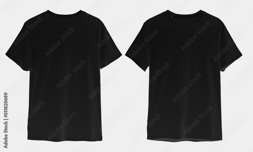 Black Plane Color T-Shirt Front and Back Stock Photo | Adobe Stock