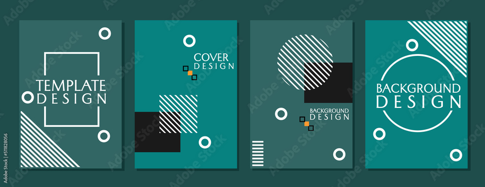 vector design. blue book cover set. geometric abstract background ...