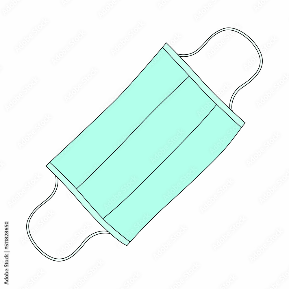 Medical mask in cartoon style. Vector illustration isolated on white ...