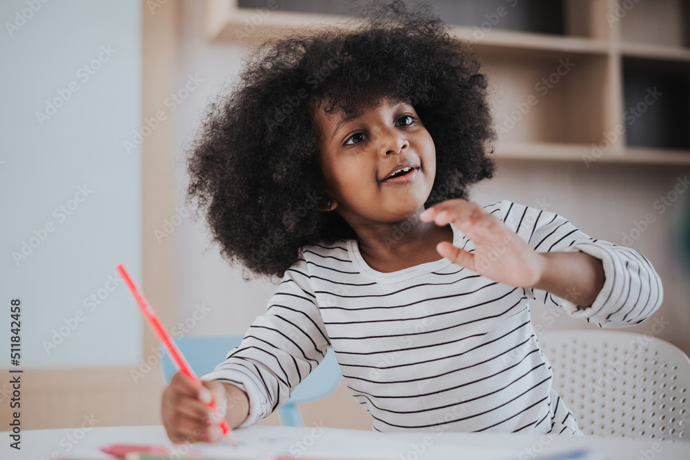 African little kid learning drawing with her mother. african kids ...