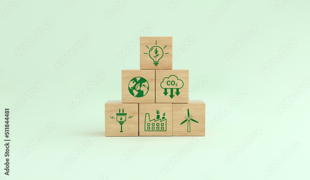 Alternative energies to save the planet. Carbon footprint ecological ...