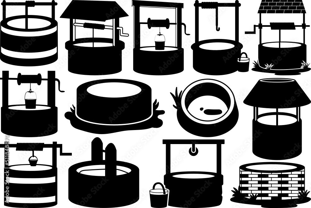 Water Well SVG, Well Silhouette, Well Bucket Svg, Wishing Well Svg, Old ...