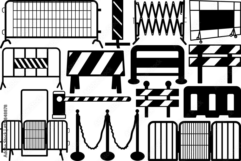 Barricades SVG, Barricades Silhouette, Stell Barriers Svg, Traffic ...