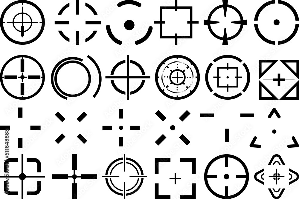 Stockvector Crosshair SVG, Crosshair Silhouette, Target Svg, Shooting ...