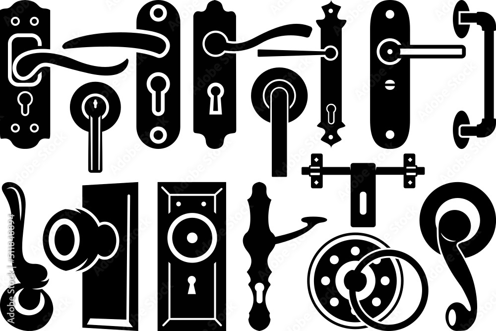 Door Handle SVG, Handle Silhouette, Knockers Svg, Door Knocker Svg ...