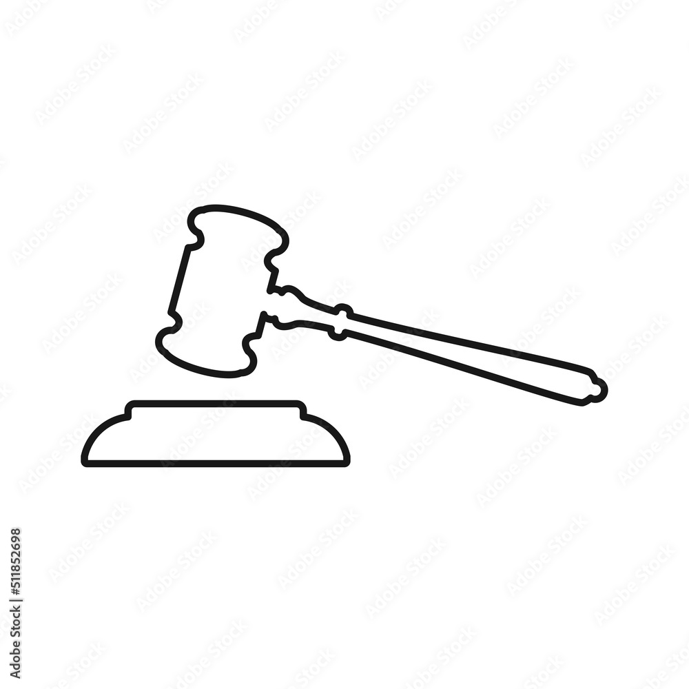 Judges gavel line icon, Judges gavel editable stroke outline icon, high ...