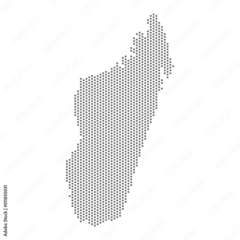 vector illustration of dotted map of Madagascar Stock Vector | Adobe Stock