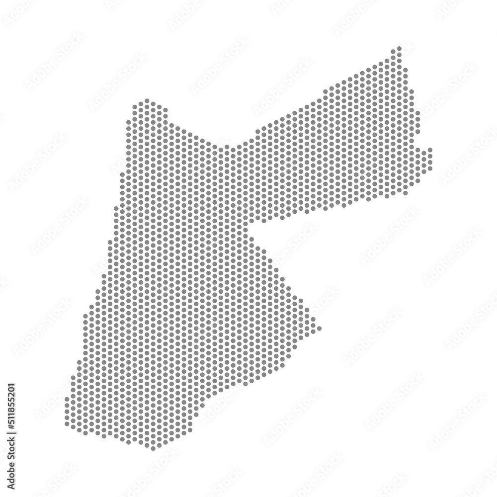 vector illustration of dotted map of Jordan Stock Vector | Adobe Stock