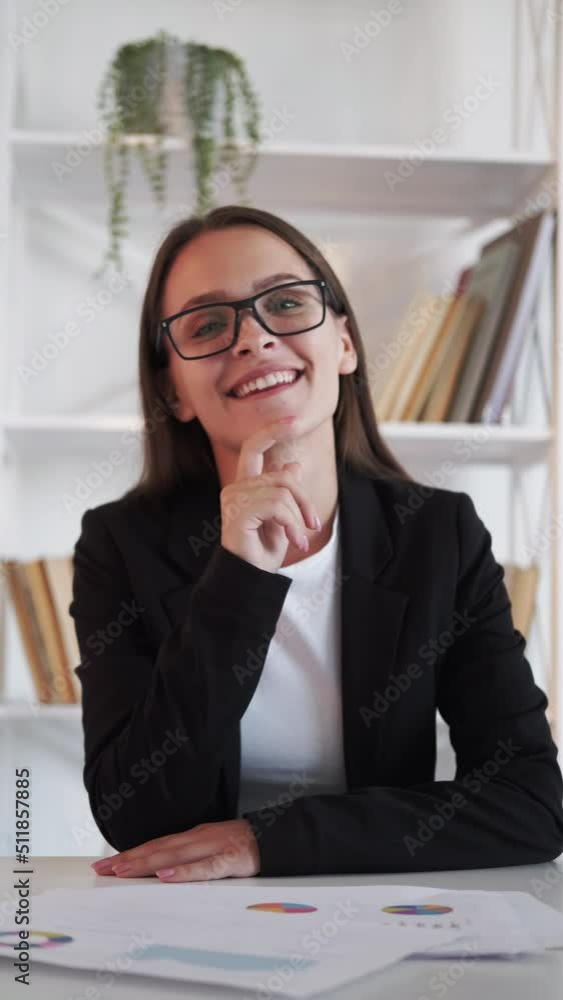 Video interview. Virtual meeting. Corporate webcast. Satisfied curious ...