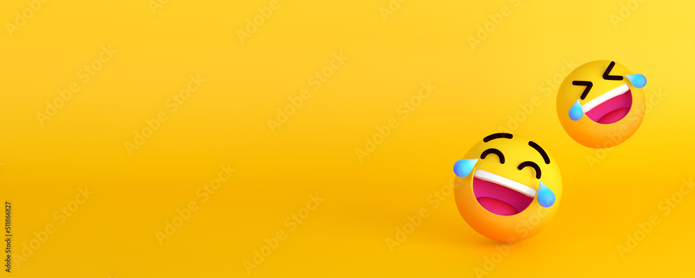 Funny emoji Rolling on the Floor Laughing Happy yellow background 3d ...