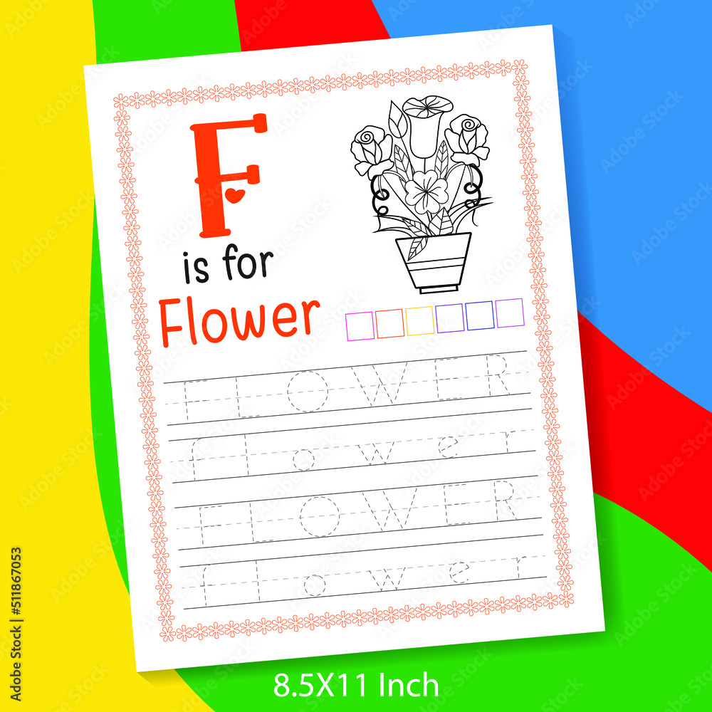 A to Z alphabet letter with easy word tracing and coloring book for ...