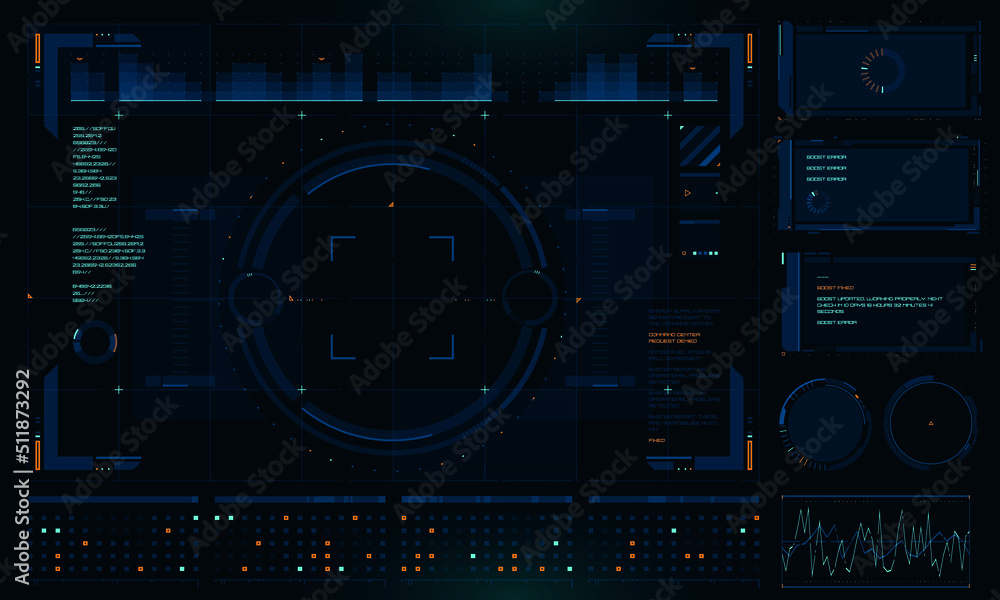 Set of Sci Fi Modern User Interface Elements. Futuristic Abstract HUD ...