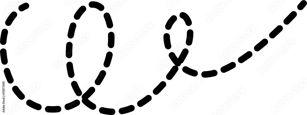 Hand drawn curved dotted line Stock Vector | Adobe Stock