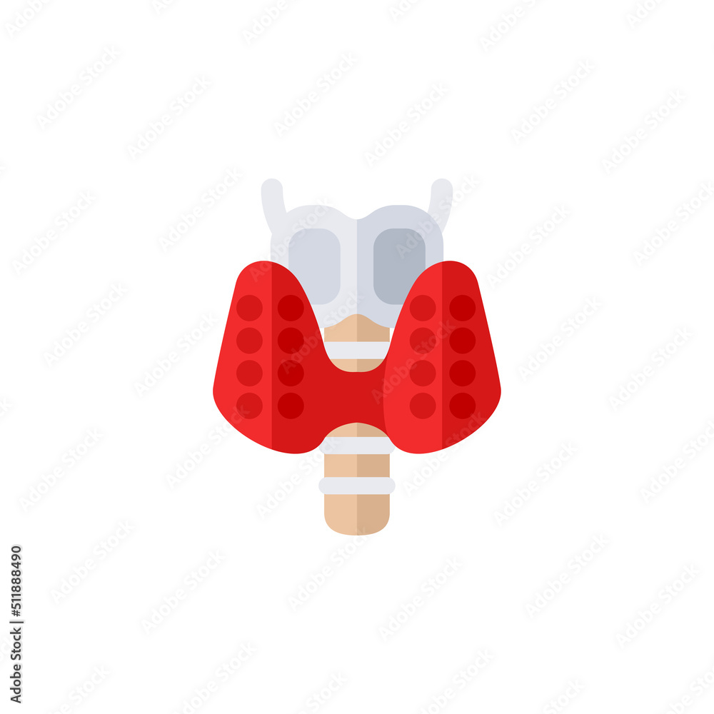 Thyroid gland abstract flat icon. Human Internal Organ vector ...