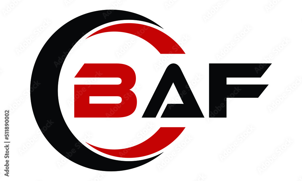 BAF three letter swoosh logo design vector template | monogram logo ...