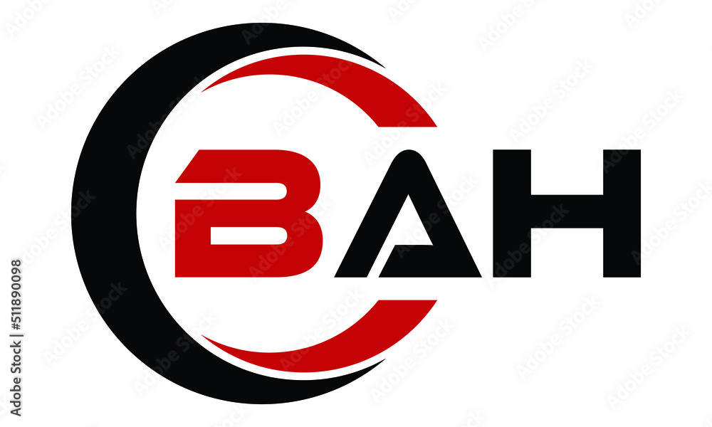 BAH three letter swoosh logo design vector template | monogram logo ...