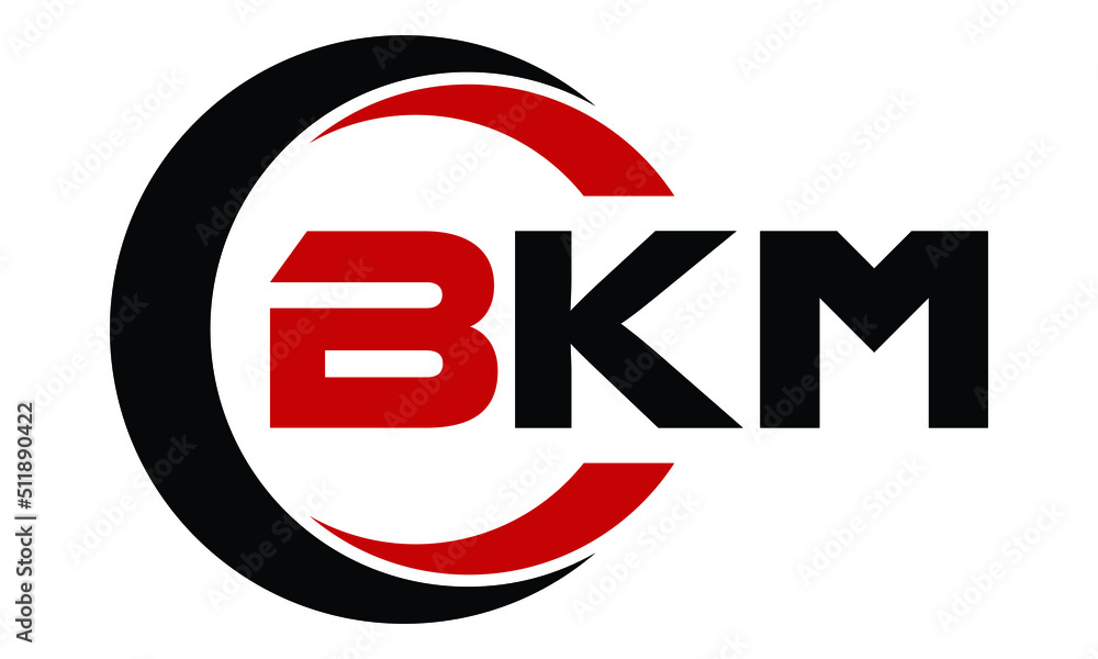 BKM three letter swoosh logo design vector template | monogram logo ...