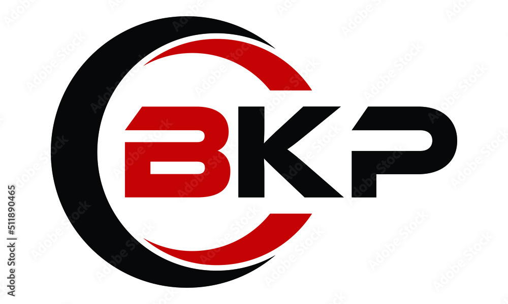 BKP three letter swoosh logo design vector template | monogram logo ...