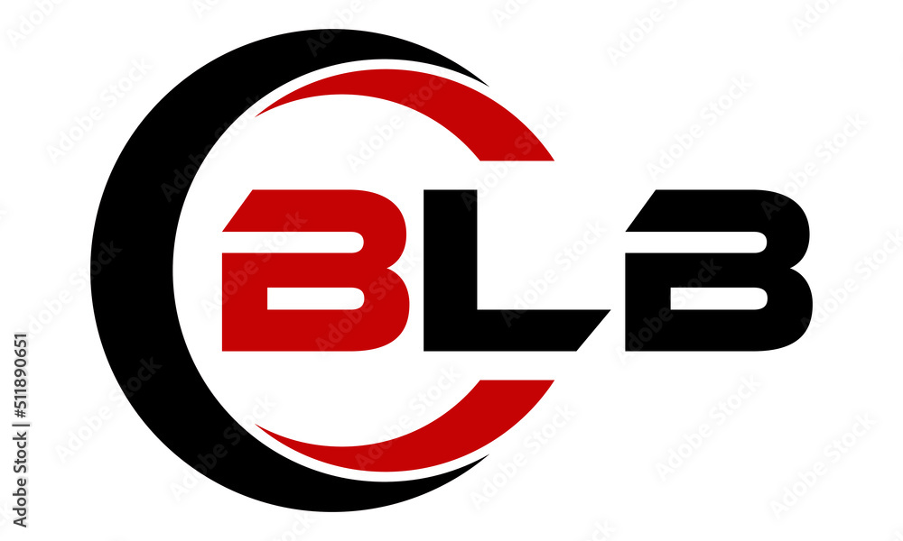 BLB three letter swoosh logo design vector template | monogram logo ...