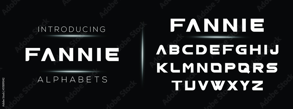 Modern Minimal FANNIE font. Classic, Abstract, tech, gaming and luxury ...