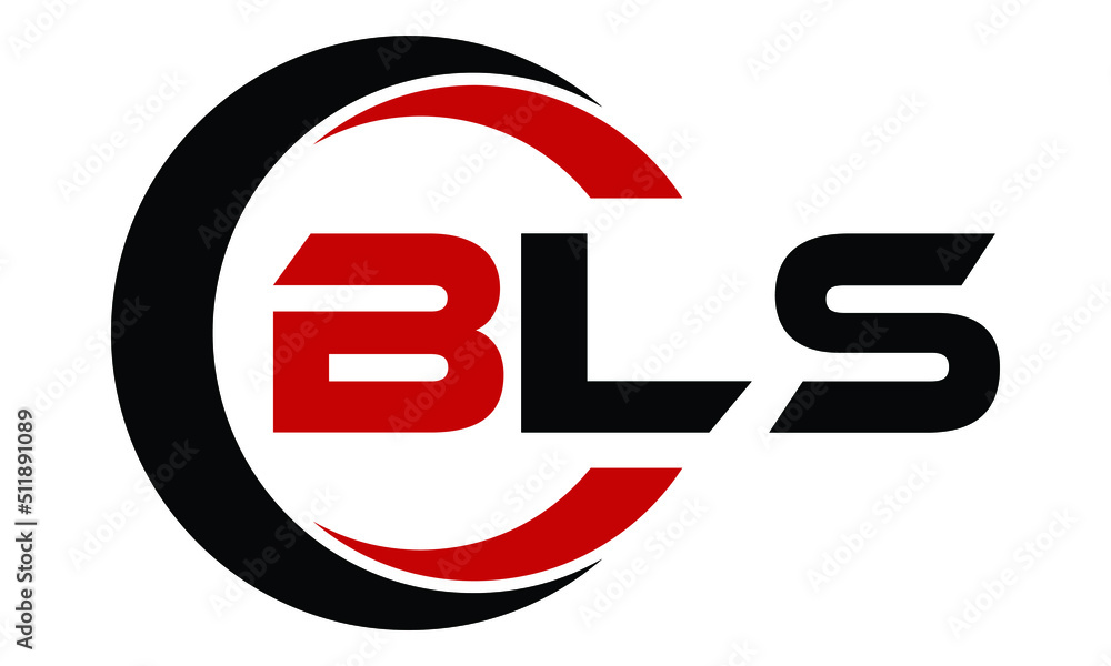 BLS three letter swoosh logo design vector template | monogram logo ...