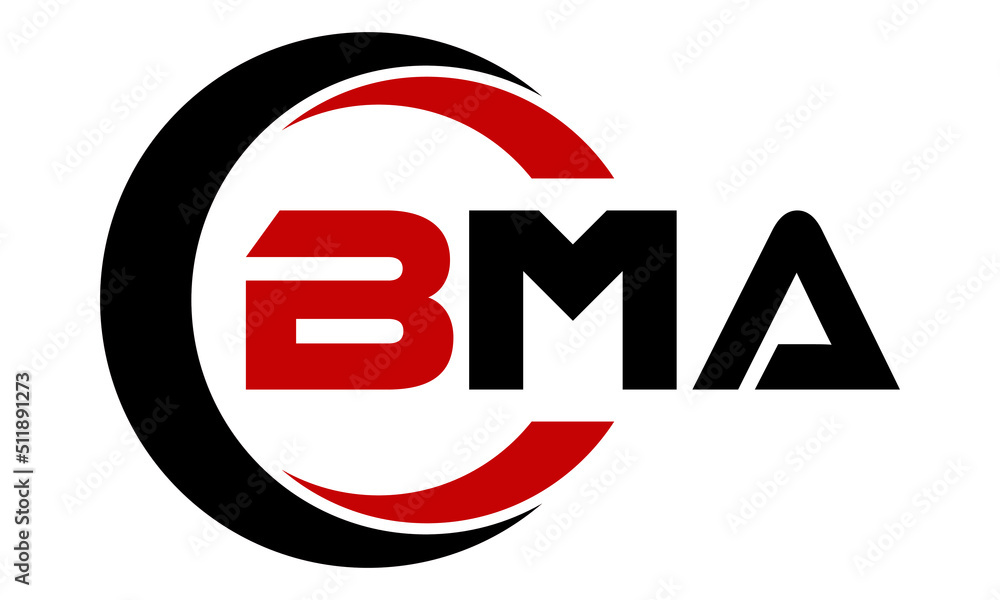 BMA three letter swoosh logo design vector template | monogram logo ...