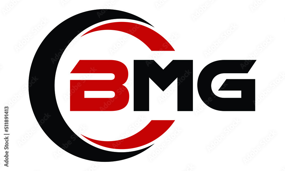 BMG three letter swoosh logo design vector template | monogram logo ...