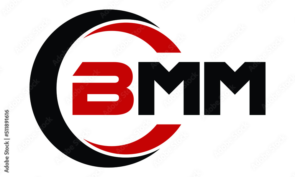 BMM three letter swoosh logo design vector template | monogram logo ...