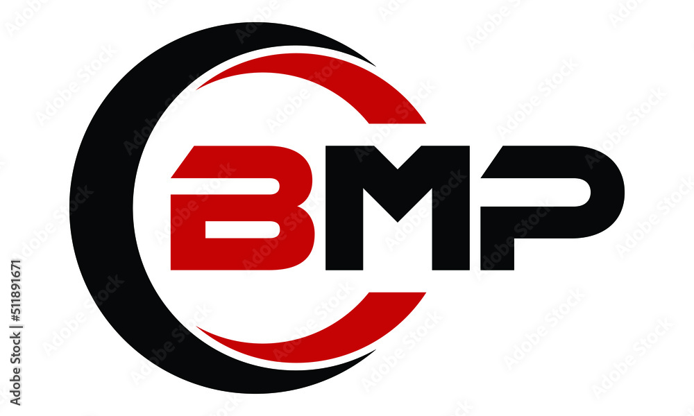 BMP three letter swoosh logo design vector template | monogram logo ...