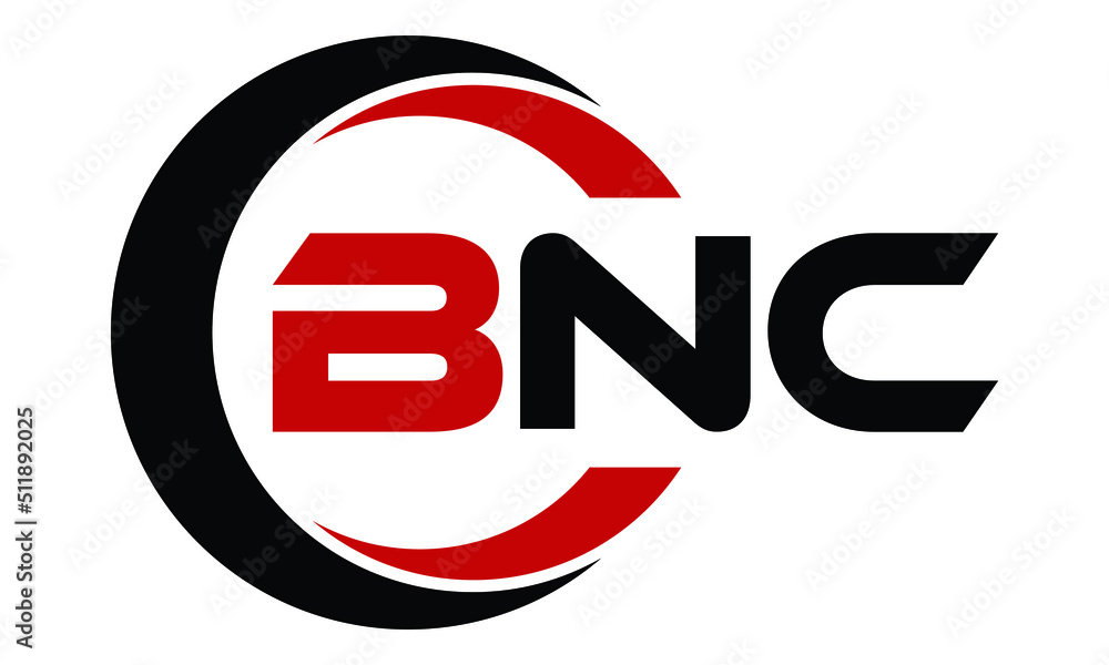BNC three letter swoosh logo design vector template | monogram logo ...