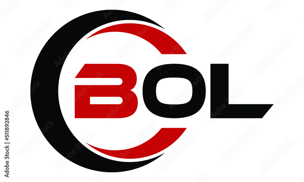 BOL three letter swoosh logo design vector template | monogram logo ...