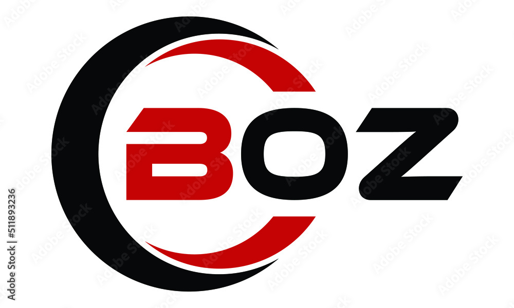BOZ three letter swoosh logo design vector template | monogram logo ...