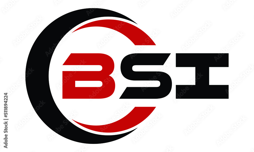 BSI three letter swoosh logo design vector template | monogram logo ...