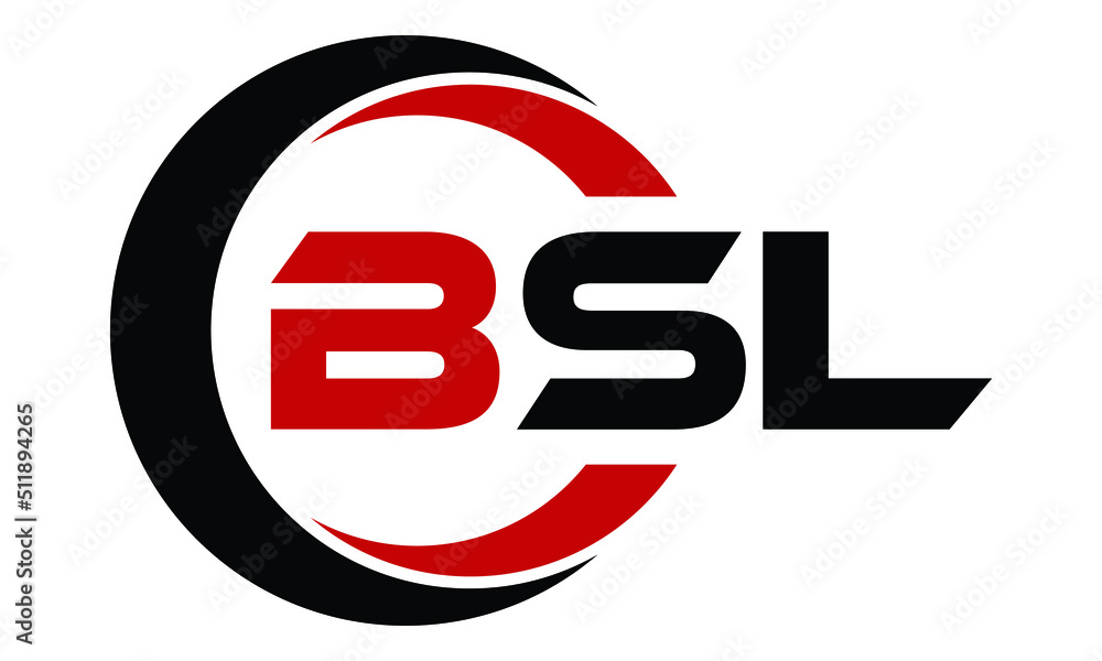 BSL three letter swoosh logo design vector template | monogram logo ...