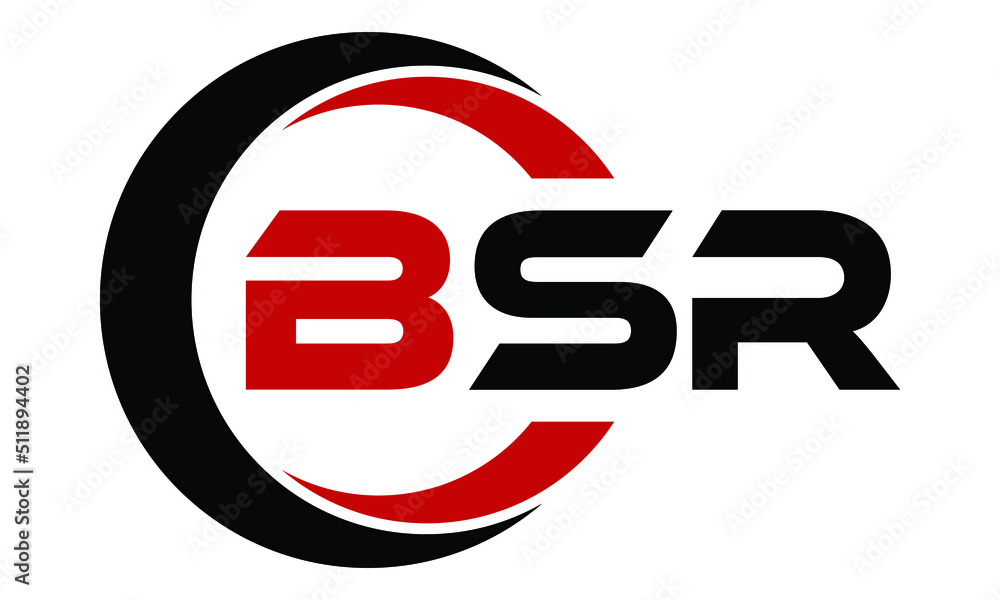 BSR three letter swoosh logo design vector template | monogram logo ...