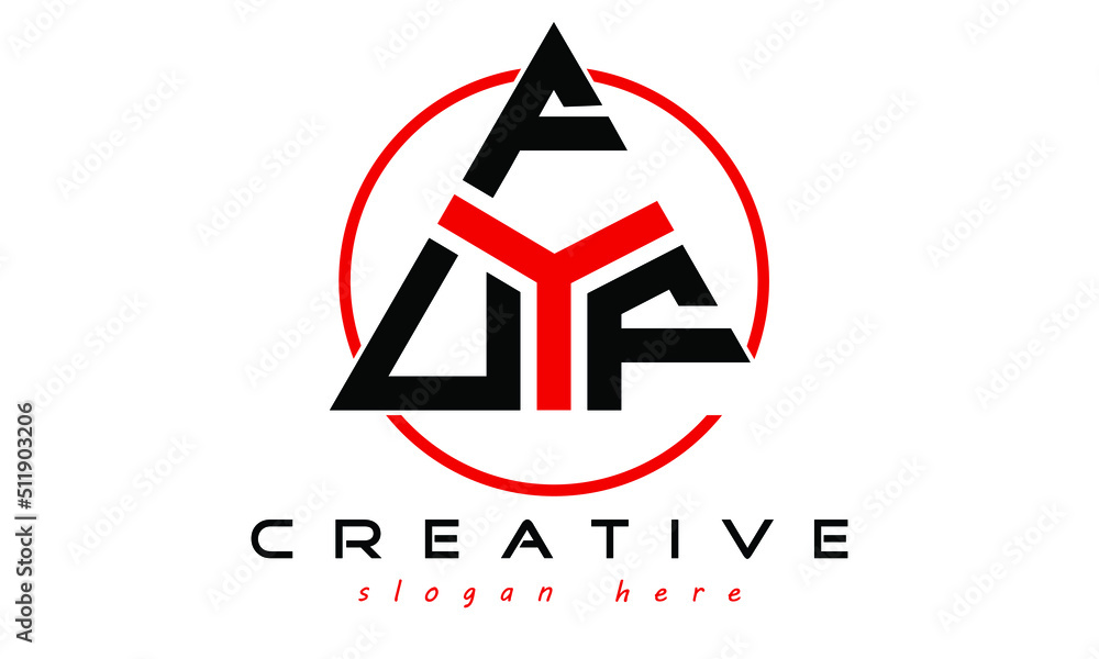 UFF three letter creative triangle shape in circle logo design vector ...