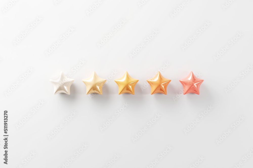 Stair shape with the five star symbol. The best rating, the best ...