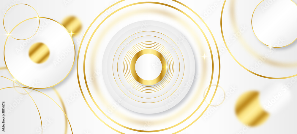 Modern white and gold abstract background. Abstract geometric shape ...