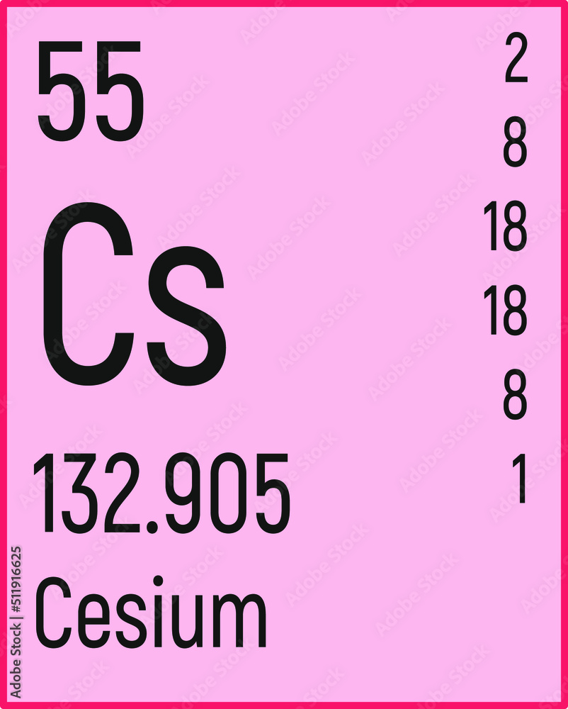 Periodic Table of the Elements Cesium icon vector image. Stock Vector ...
