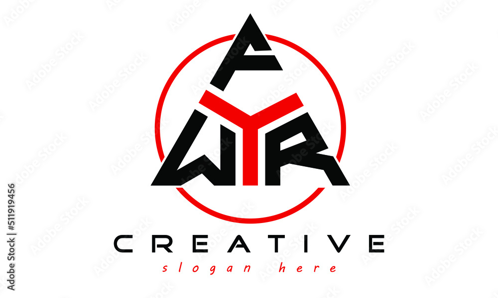 WFR three letter creative triangle shape in circle logo design vector ...
