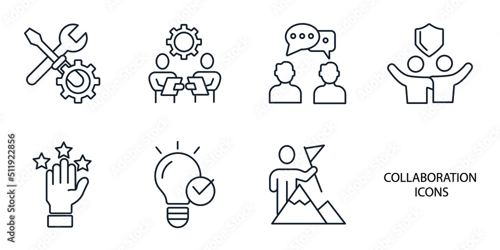 Collaboration Icons Symbol Vector Elements For Infographic Web Stock