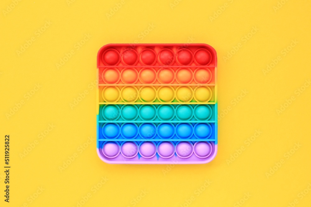 Pop it silicone rubber push antistress fidget toy. Sensory relief game ...