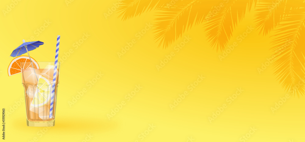 Summer background with image of cocktail on yellow background svg Stock ...