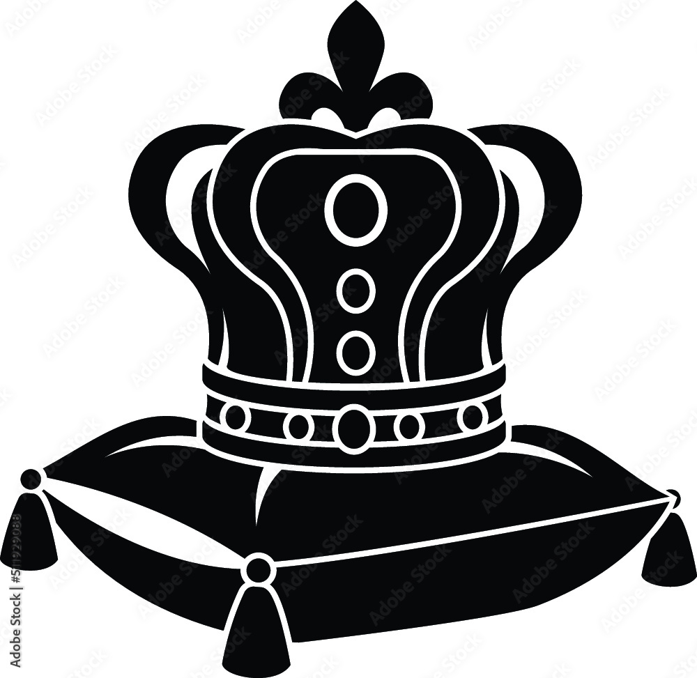 Black and White Cartoon Illustration Vector of the Royal Kings Crown on ...