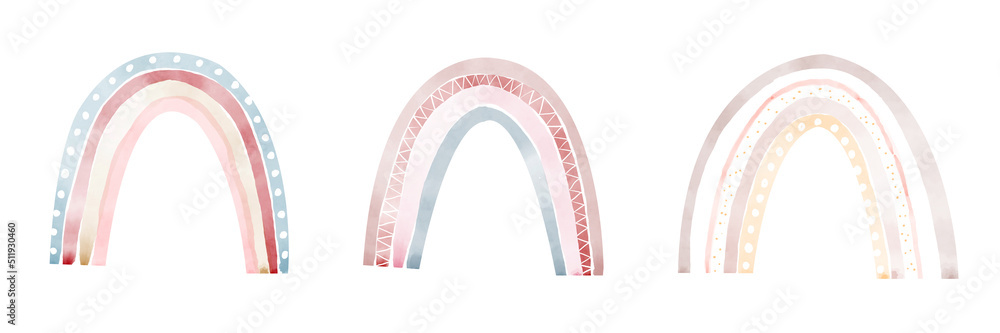 Rainbows clipart set - boho, abstract, graphic nursery, child ...