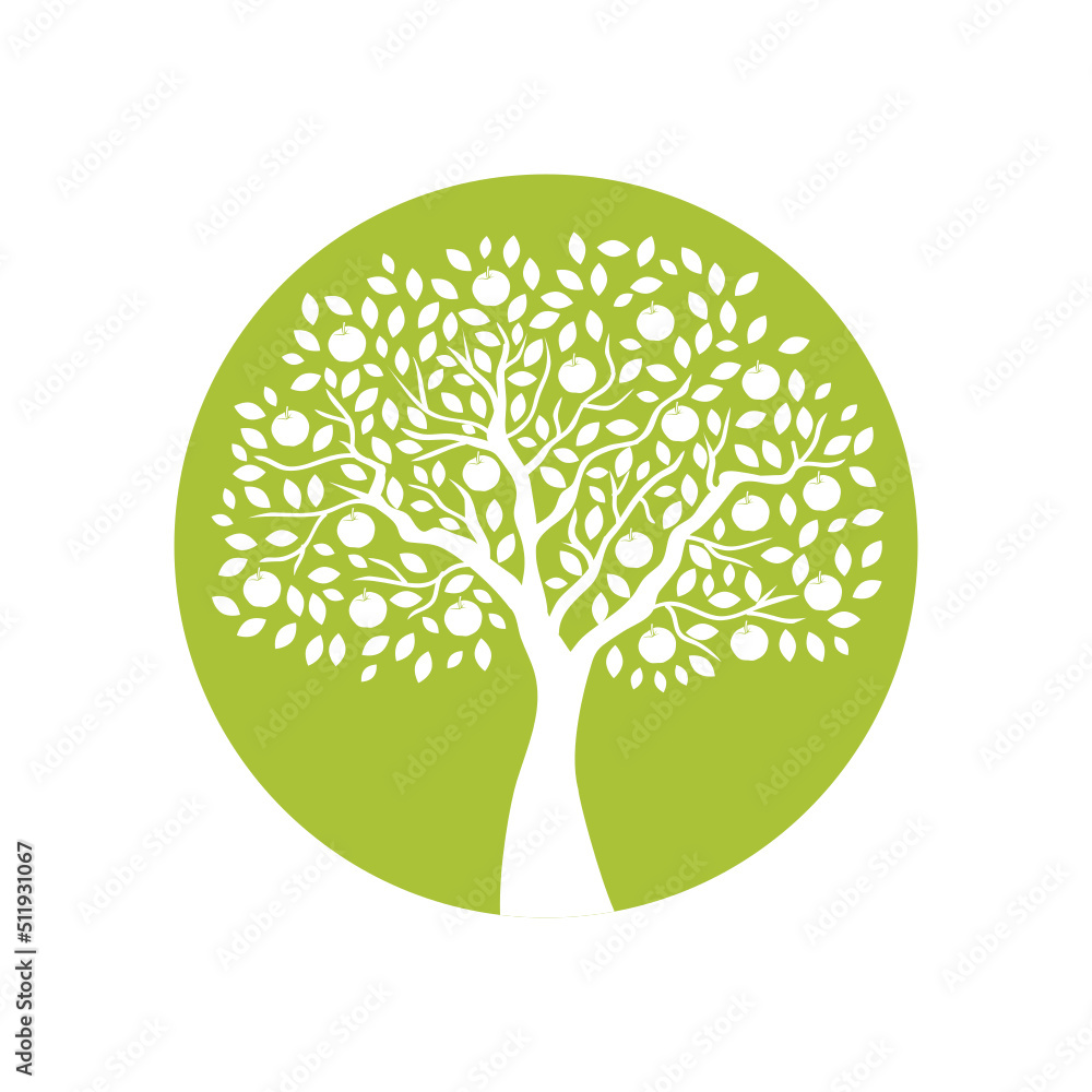 apple fruit tree svg icon Stock Vector | Adobe Stock
