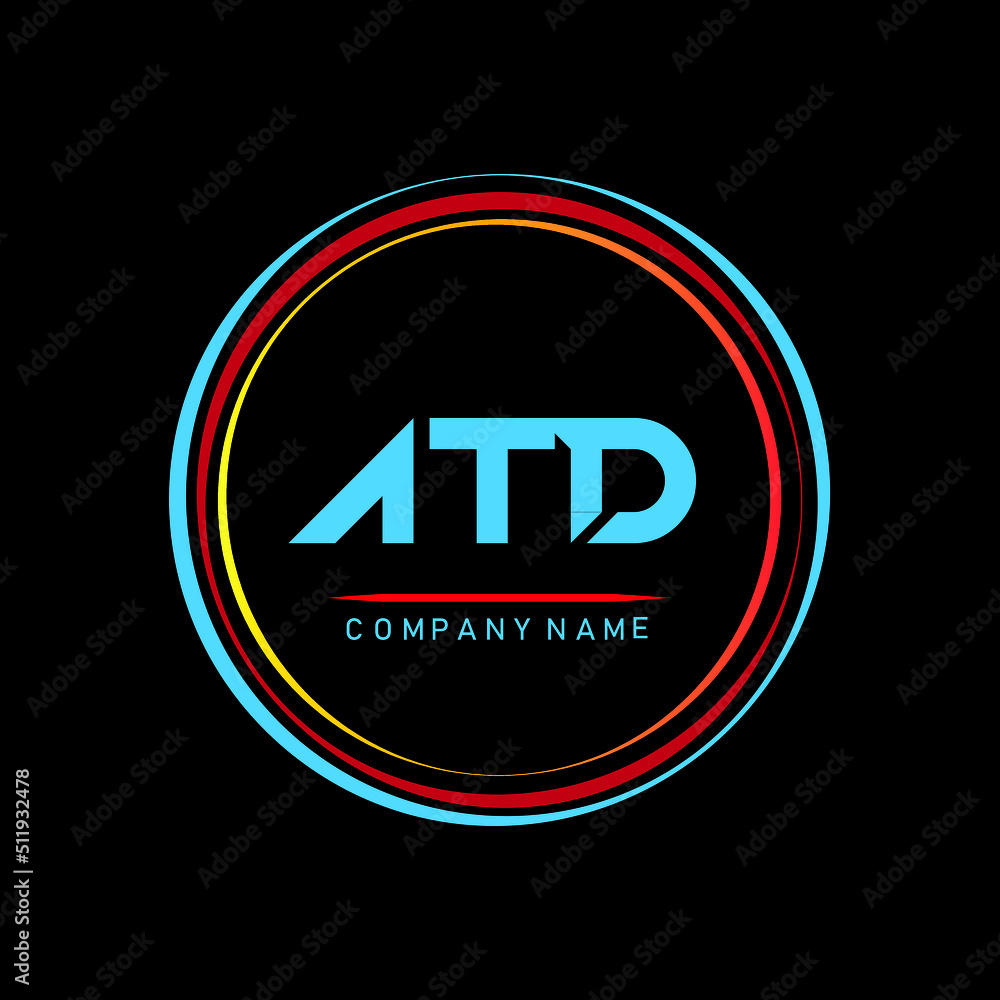 ATD ,A T D Alphabet Design With Creative Circles, ATD Letter Logo ...