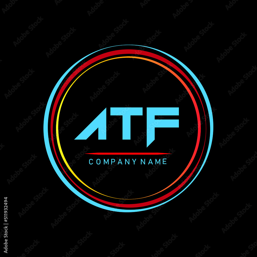 ATF ,A T F Alphabet Design With Creative Circles, ATF Letter Logo Design, ATF Letter Logo Design ...